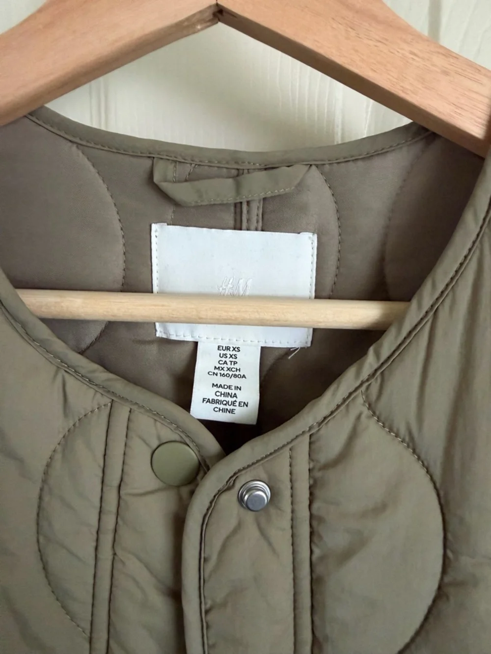 H&M | Jackets & Coats | Hm Quilted Snapfront Jacket In Olive | Poshmark